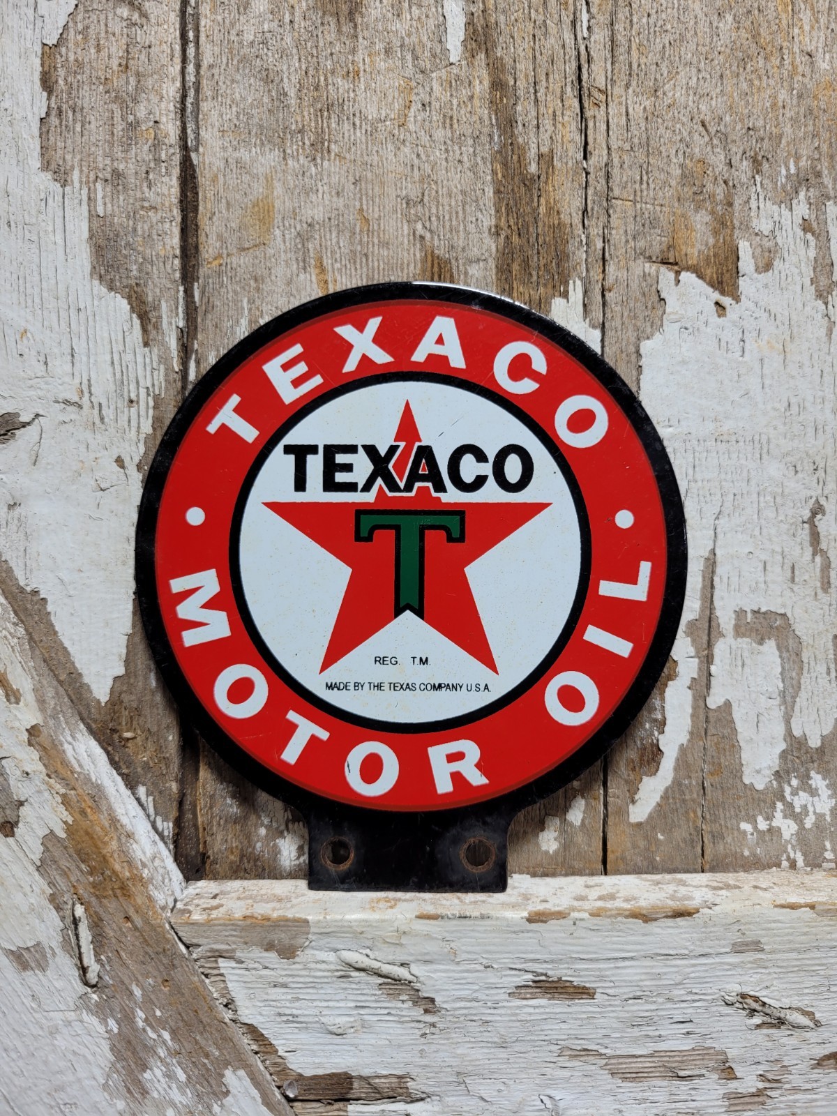 VINTAGE TEXACO LUBESTER SIGN MOTOR OIL GAS STATION SERVICE PUMP TOPPER ...