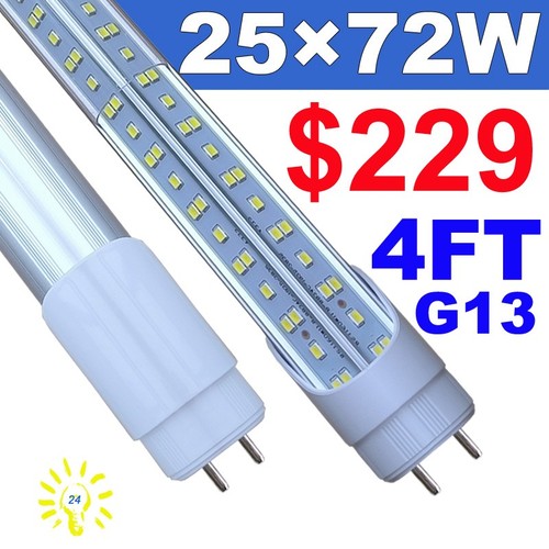 4Ft T8 G13 Led Warehouse Store Commercial Light Fixture Lamp Clear ...