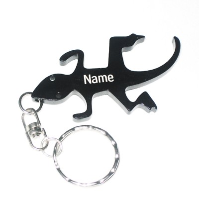Custom Engraved Personalized LIZARD Key Chain Bottle Opener - BLACK ...