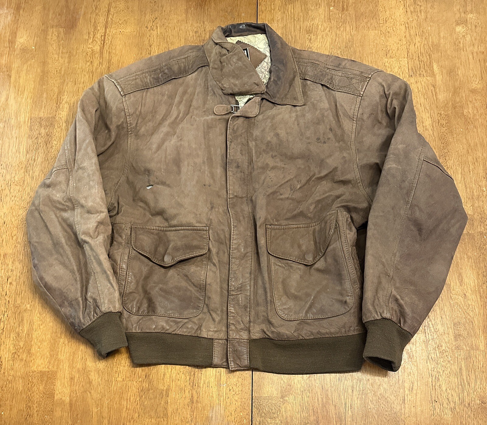 Vintage Greg Bell Suede Leather Jacket Large Bomber F… - Gem