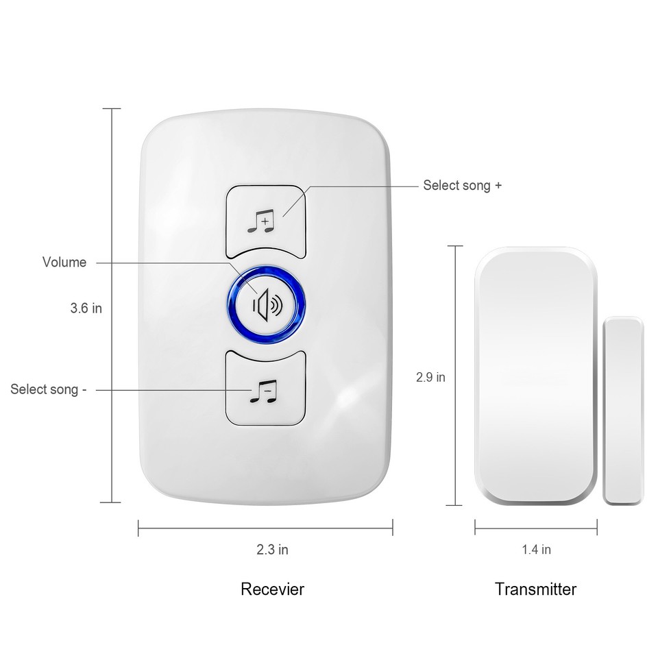 Door Open Sensor Chime Magnetic Sensor Alarm 32 Chime Wireless for Home ...