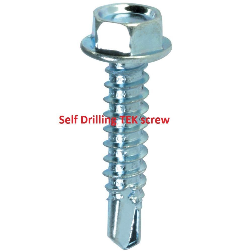 (500) Hex Washer Head #10 x 1-1/2 Self Drilling Tek Screws Bolts #3 ...