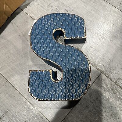 NWT Make Market Metal Letter S Blue Distress 9” | eBay
