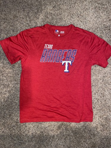 Texas Rangers Mens Red Shirt Sz L MLB Genuine Merchandise | eBay