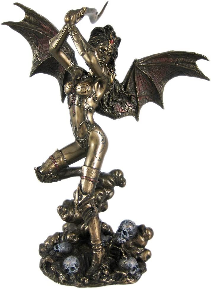10.75 Inch Lilith Queen of the Night Gothic Figure Bronze Hue Bat ...
