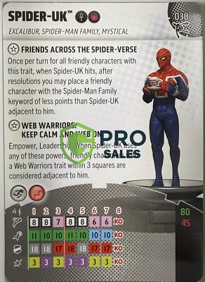 Marvel HeroClix SPIDER-VERSE set - Spider-UK #038 RARE w/card | eBay