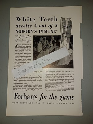Forhan's toothpaste Vintage 1929 6x10 Magazine Ad | eBay