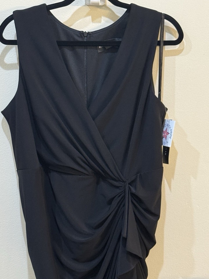 Betsy And Adam "BOBBI" LONG RUFFLED V-NECK GOWN Dress Bodycon Black ...