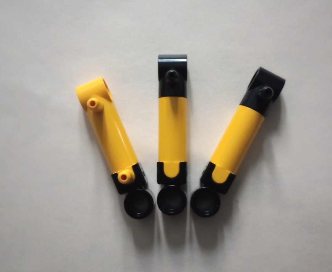 Lot of 3 Lego Technic Pneumatic Cylinders Yellow Small Pump 1 Inlet and ...