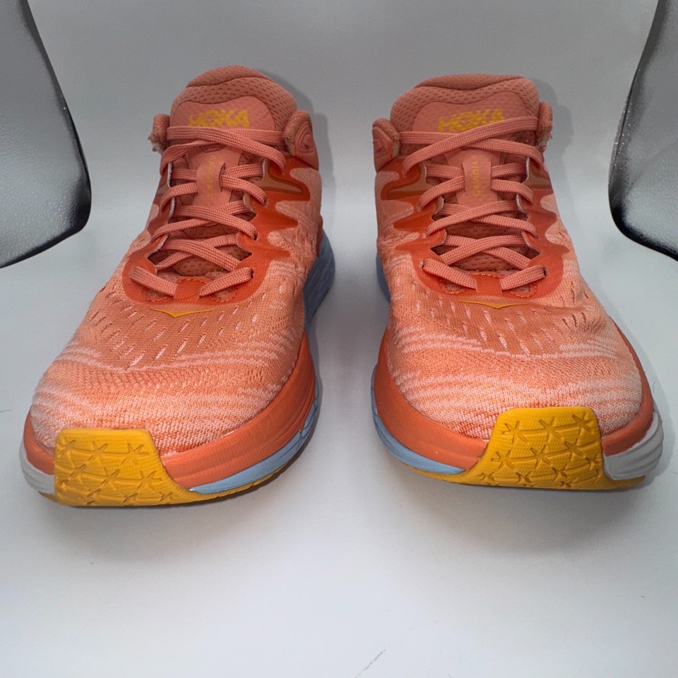 Hoka One One Gaviota 4 Women Sneaker 7.5B Shell Coral Running Shoes ...