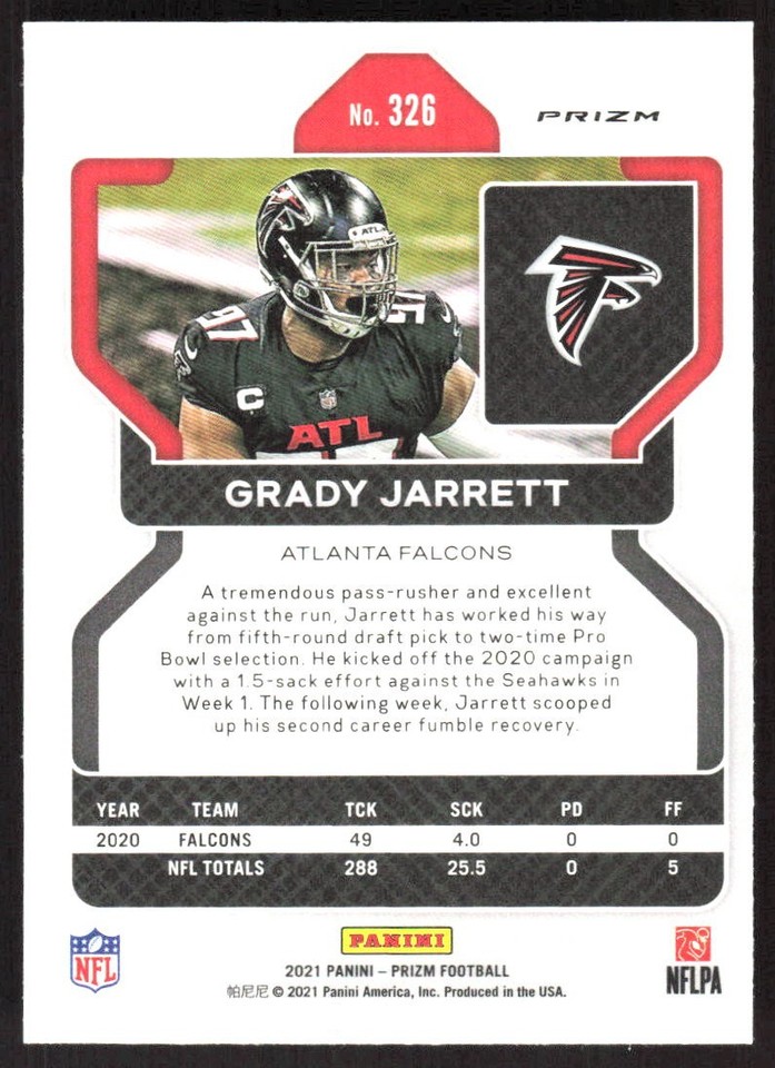 1113I 2021 Panini Prizm #326 Grady Jarrett Pink | eBay
