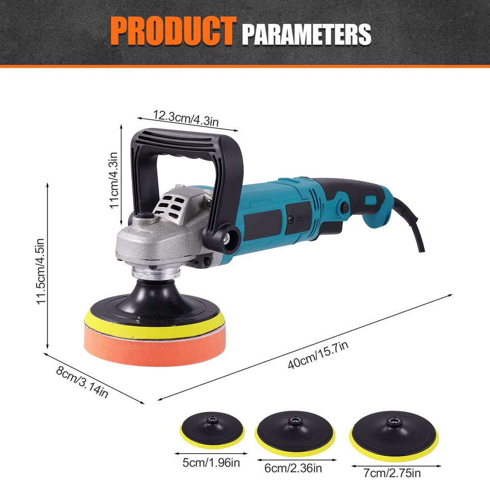 Electric Car Polisher Sander Buffer Polishing Machine Kit 1580W ...