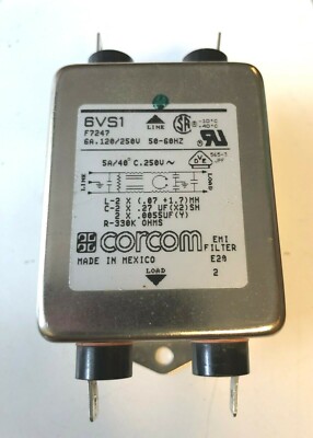 CORCOM 6VS1 EMI POWER LINE FILTER 6A 120/250V 50/60HZ | eBay