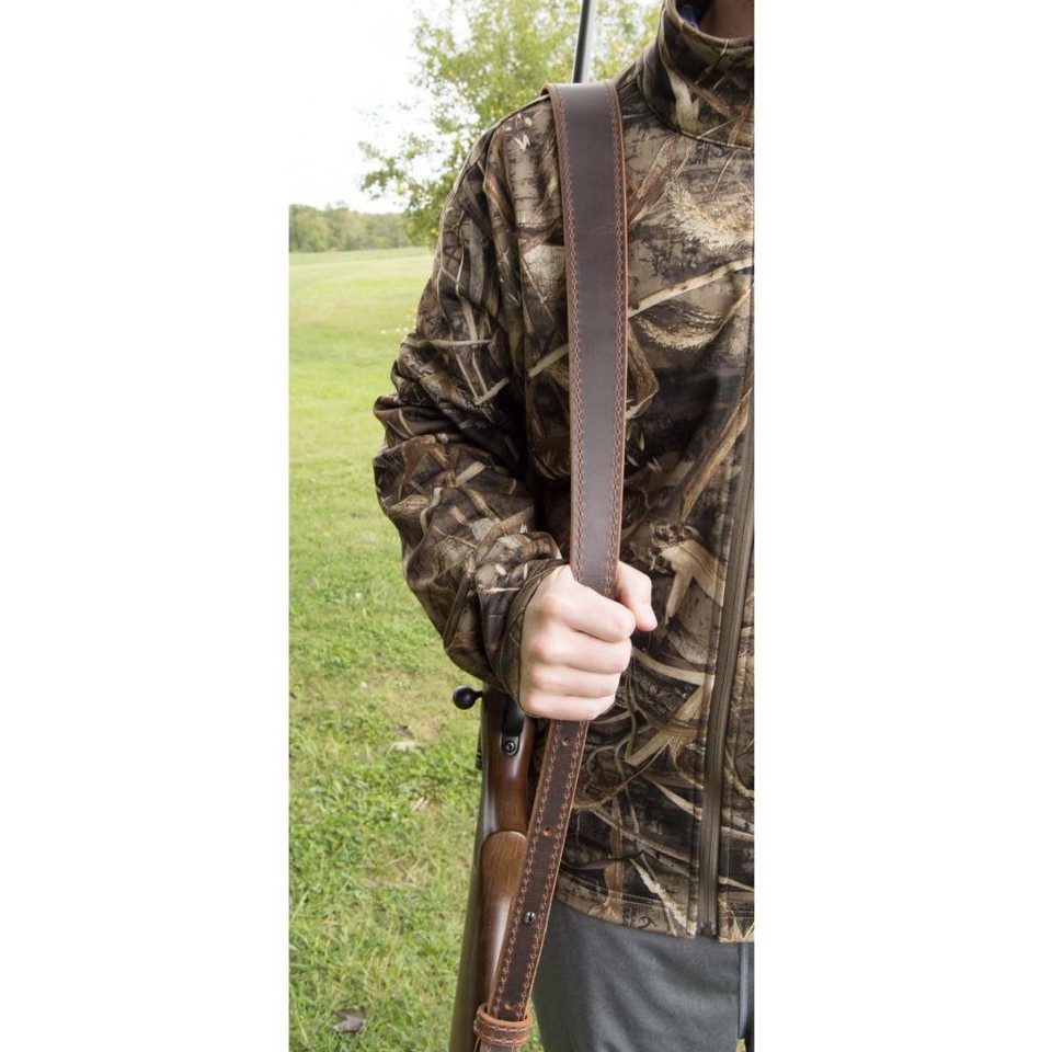 Buffalo Leather Cobra Style Rifle Gun Sling_Crazy Horse/Brown_Amish ...