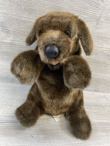 Folkmanis Hand Puppet Dog Brown Puppy Floppy Ears Plush 15" Theater ...