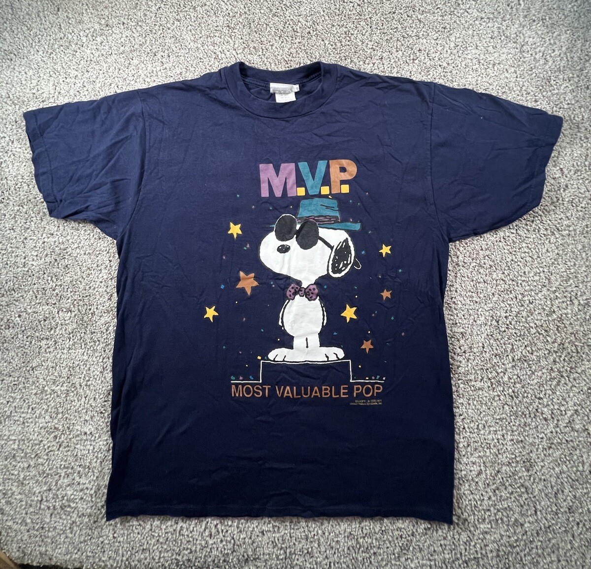 Vintage 70’s Peanuts Snoopy MVP Most Value Pops T-shi… - Gem