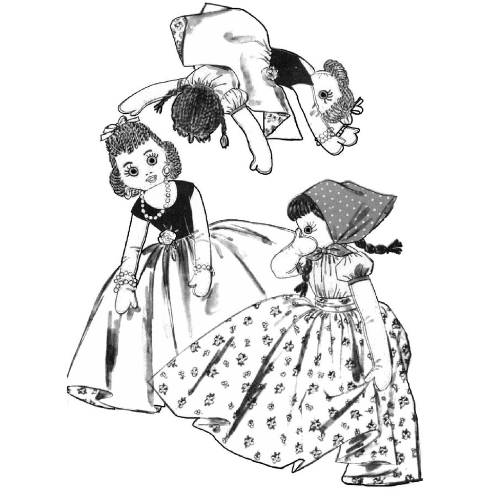 Topsy Turvy Doll Pattern A Glamour Girl, Then A Peasant Girl, Vintage ...