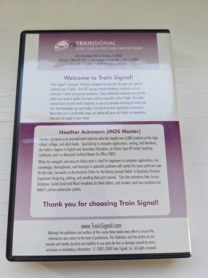 Trainsignal Microsoft Access 2007 Computer Training DVD 5 Discs | eBay