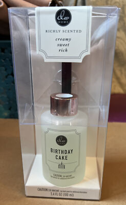 NEW DW Home BIRTHDAY CAKE Scented REED DIFFUSER 3.38oz Vanilla Cake ...