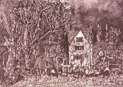 Peter Curran (1948-2006) - Contemporary Etching, Farmhouse, Berkeley | eBay