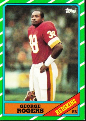 George Rogers 1986 Topps #173 Washington Redskins NO Saints Football ...
