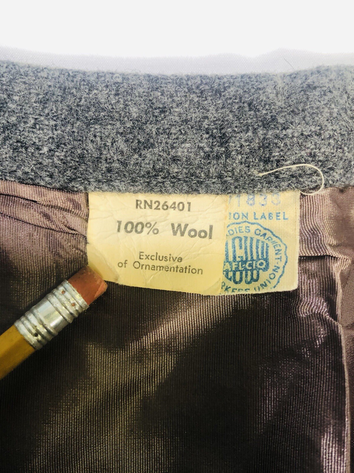 Vintage 100% Wool Union Label Charcoal Skirt 50’s 60’s - Gem