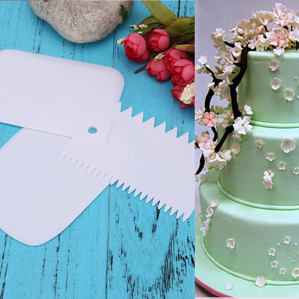 3pcs Plastic Dough Icing Fondant Scraper Cake Decorating Baking Tool ...