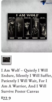 I Am Wolf Portrait 8x14 See Pictures Really Beautiful | eBay