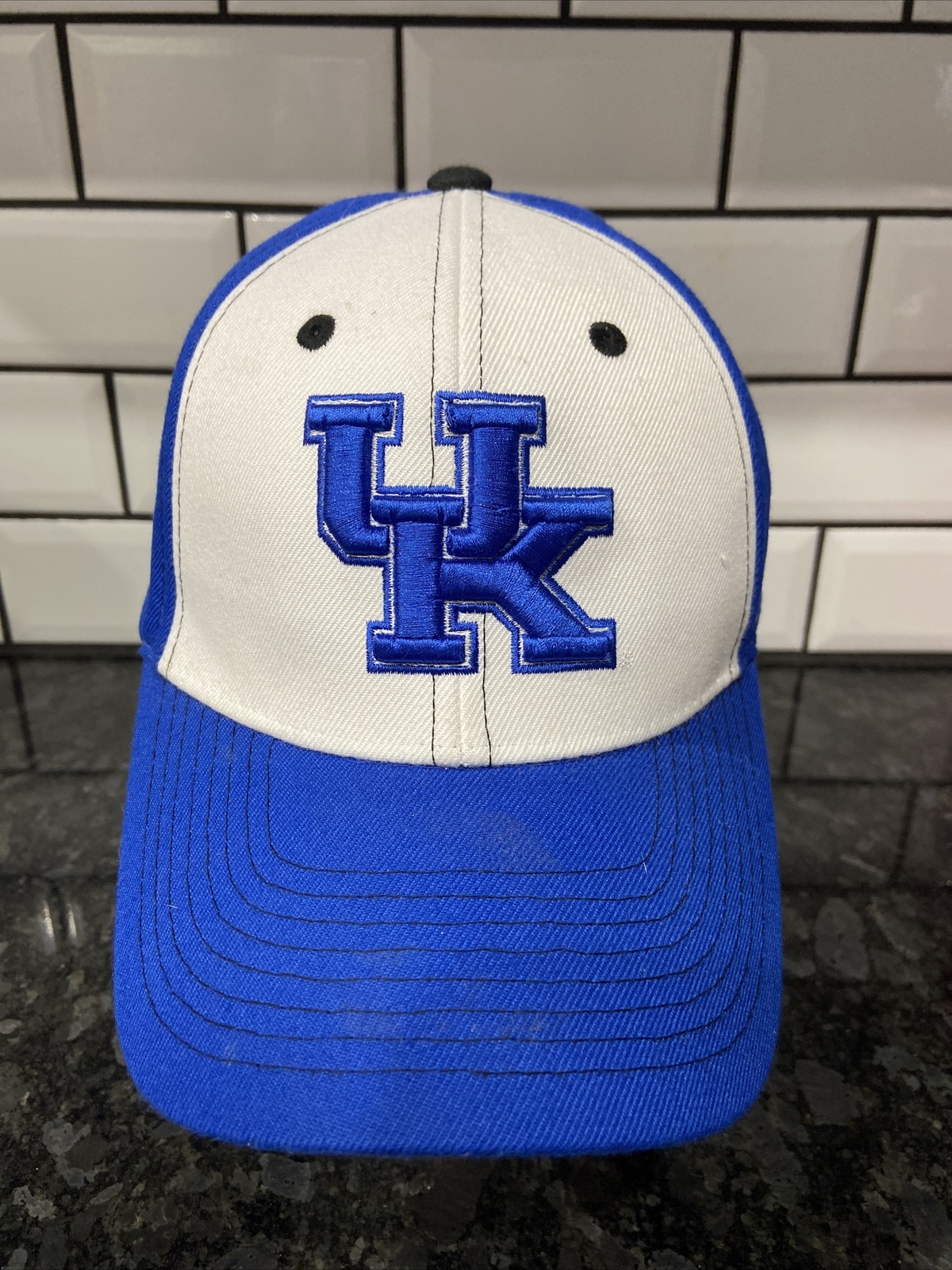 UK University of Kentucky Wildcats White Blue Zephyr SnapBack Baseball ...