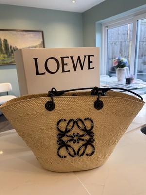 Large Authentic Loewe Shell Basket Bag Hand Tote Bag Anagram Logo | eBay