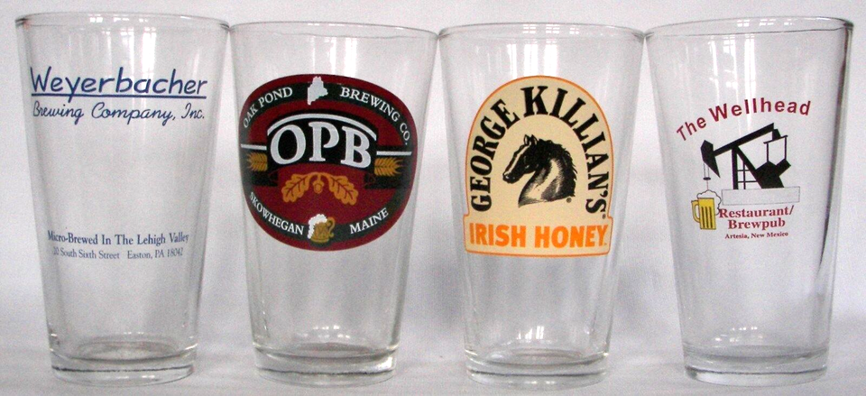 National micro beer, brewery pint glasses, your choice, pick 4 of 10 | eBay