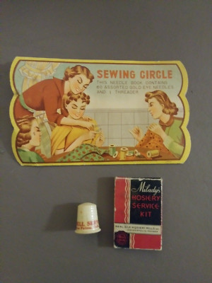 VTG Sewing Circle Needle Kit, Milady's Hosiery Service Kit, Shell Oil ...