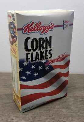 Vintage Kellogg's Corn Flakes Cereal 2004 Olympics 18 oz Full Box ...