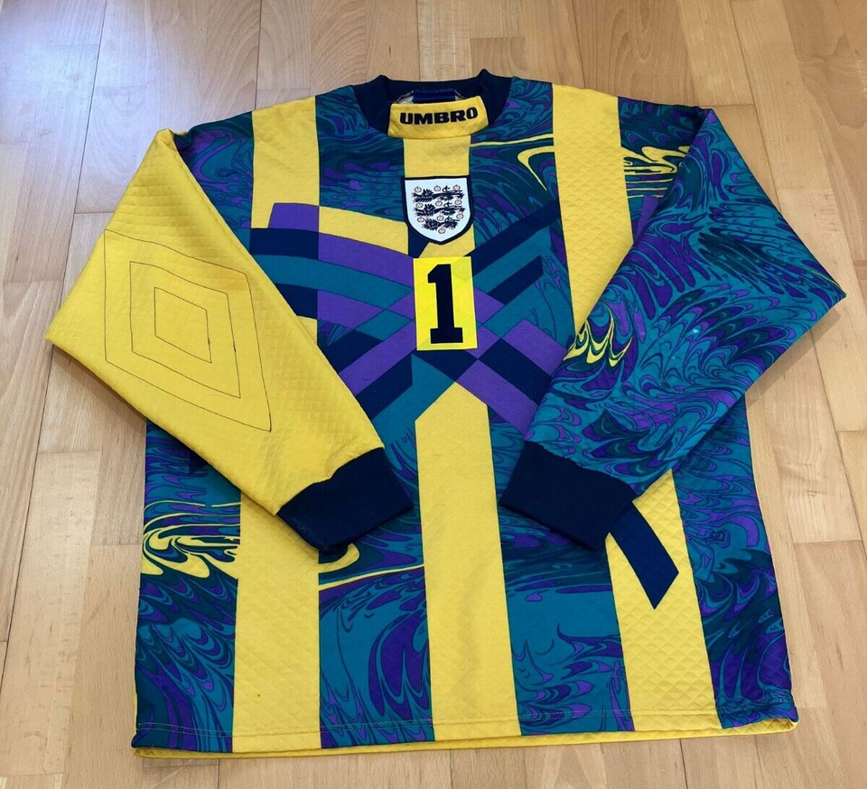 Seaman England Goalkeeper Shirt 1996 Umbro Vintage Original 90s QPR ...
