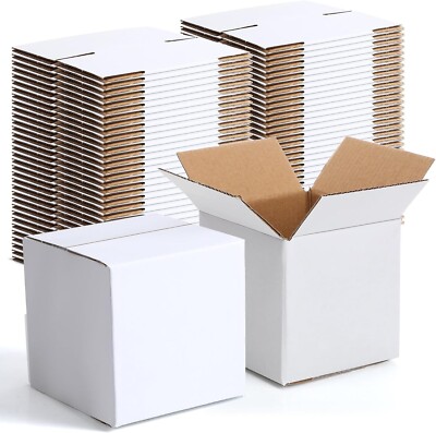 25x Mailing Shipping Boxes White Carton RSC 185 x 185 x 100mm RSC-SAME ...