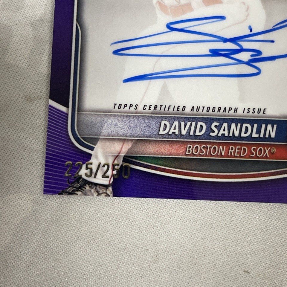 2025 Bowman Chrome David Sandlin Auto Purple Refractor /250 Boston Red ...