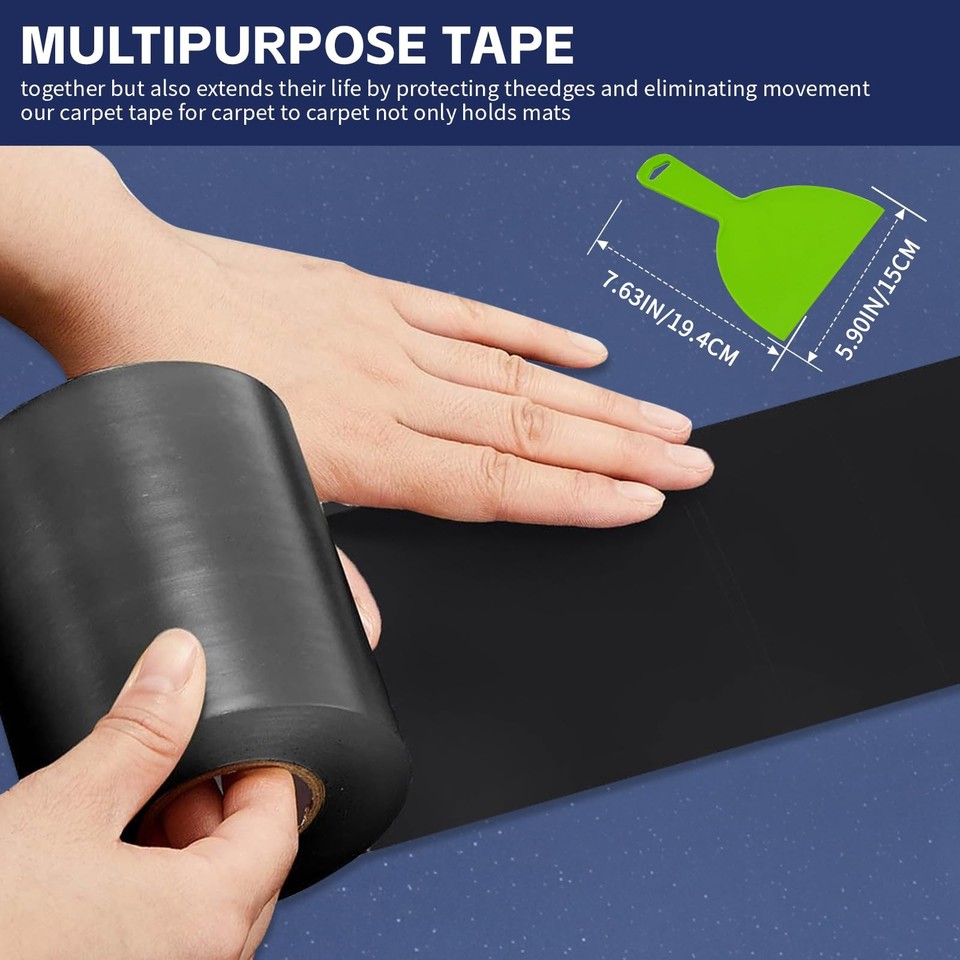 12 Rolls 4'' x 65.6' Black Vinyl Wrestling Mat Tape PVC Gymnastic Floor ...