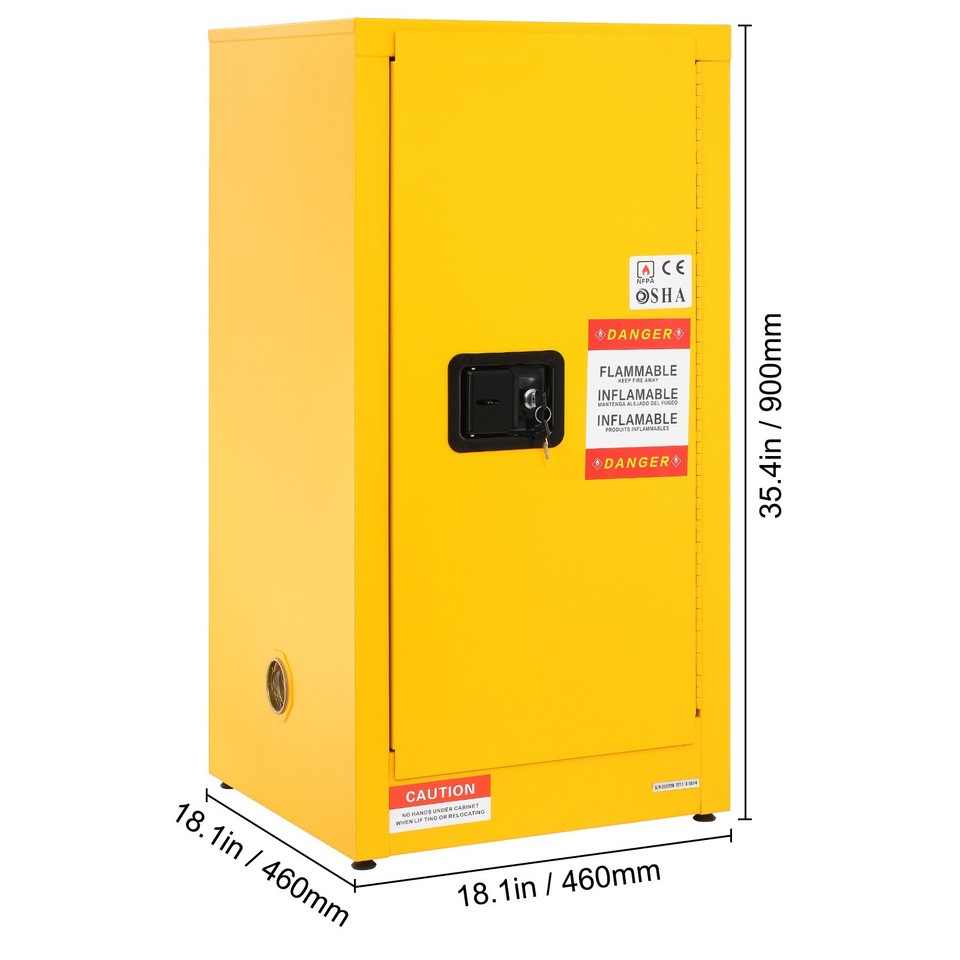 Uimoso 16 Gal Capacity Flammable Storage Cabinet for Flammable Liquids ...