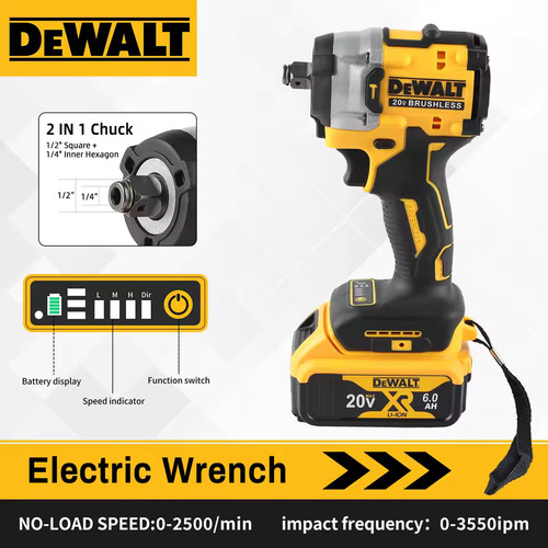 DeWALT DCF921 20V Brushless ATOMIC 1/2" Impact Wrench (ONLY TOOL) FREE ...