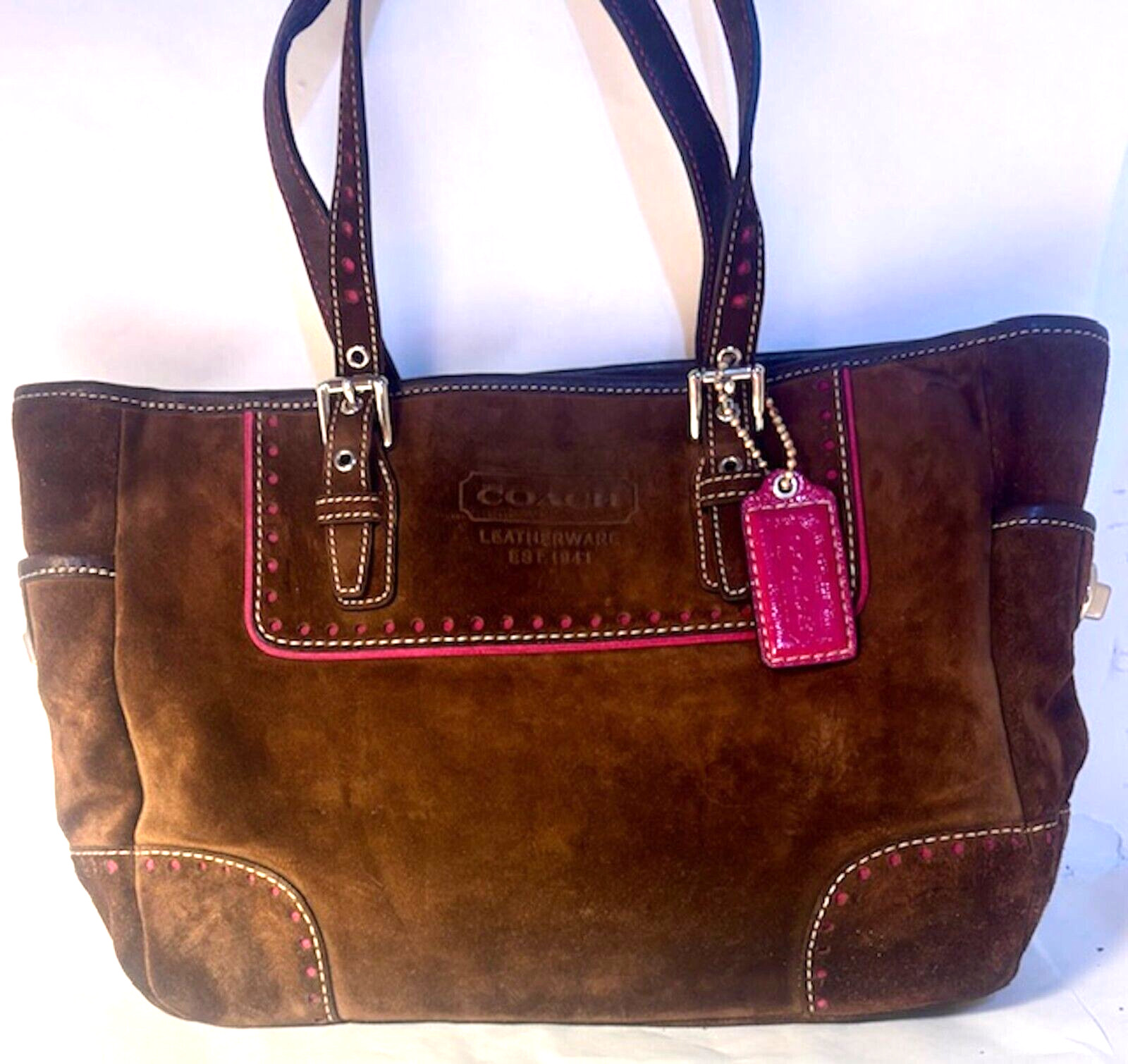 Coach Hampton Gallery Chocolate Brown Suede Tote - Ea… - Gem