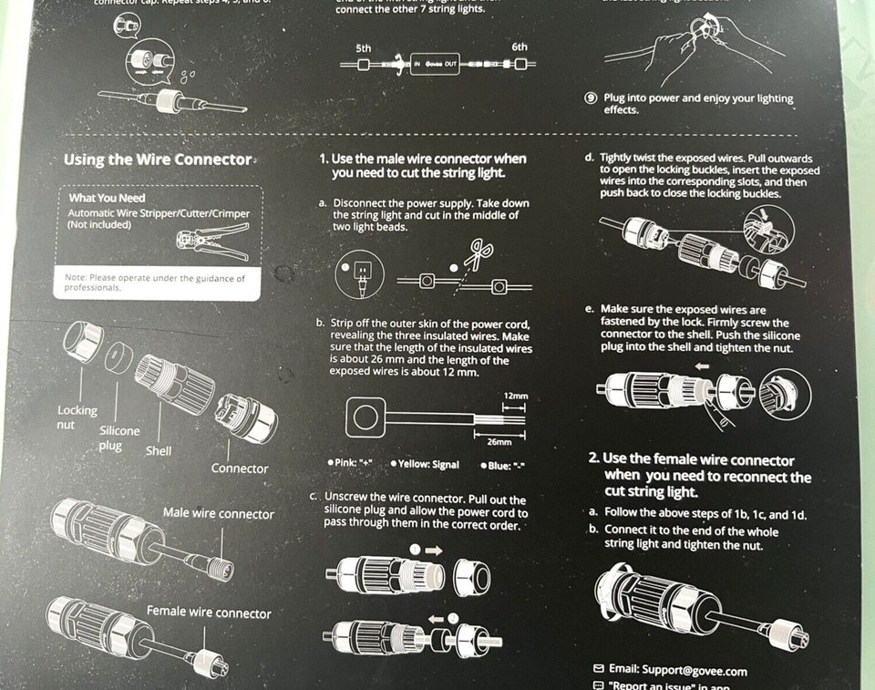 Govee PRO Permanent Outdoor Light 3M Sticker Wire Clip Connector ...