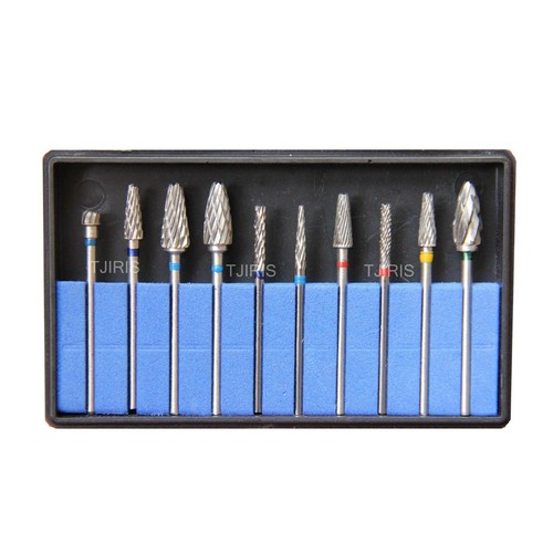 10pcs Tungsten Carbide Rotary Bur Set Dental Lab Polishing Grinding ...