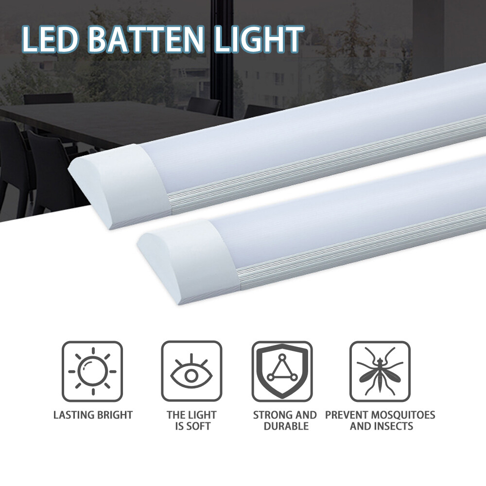 6500K LED Slim Ceiling Batten Tube Light 60CM 90CM Linear Fluro ...