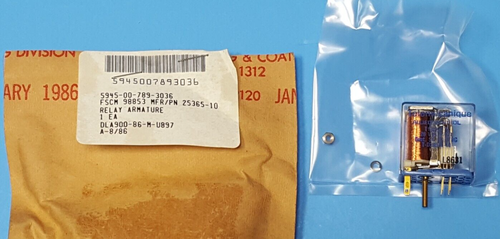 Relay, T154X-773, ALLIED CONTROLS, DPDT, 26 VDC, 5945-00-789-3036 ...