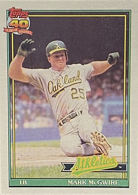 1991 Topps 40 Years #270 Mark McGwire Oakland Athletics Baseball Card ...