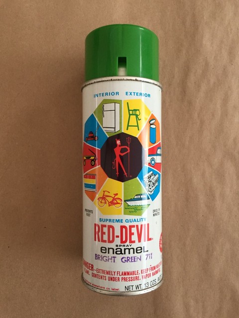 Vintage Red Devil spray paint can, Bright Green, RARE | eBay