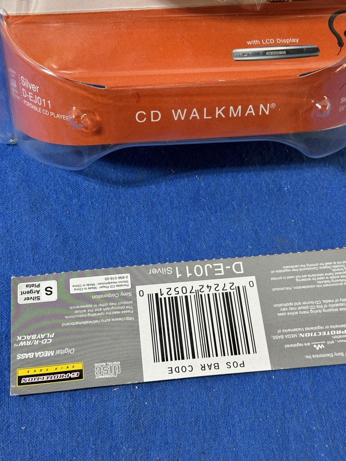 Sony CD Walkman D-EJ011 Silver Portable CD-R Player 2007 w Package ...