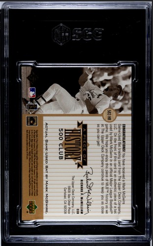 2002 Upper Deck Piece Of History Mark Mcgwire 500 HR Club SGC 8.5 ...