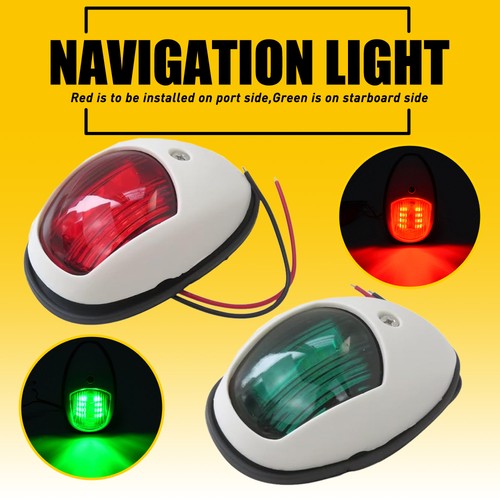 2x LED Navigation Lights Nav Lamp Side Mount Port Starboard Marine ...
