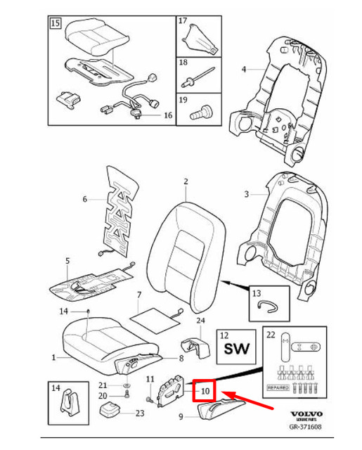 Volvo OEM 07-16 S80 Power Seat-adjuster Switch 30659873 for sale online ...